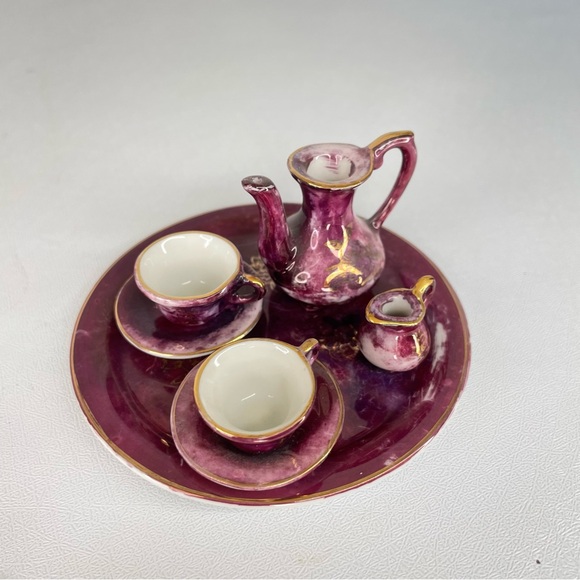 Vintage | Accents | Vintage Miniature Porcelain Tea Set Dollhouse Tea ...
